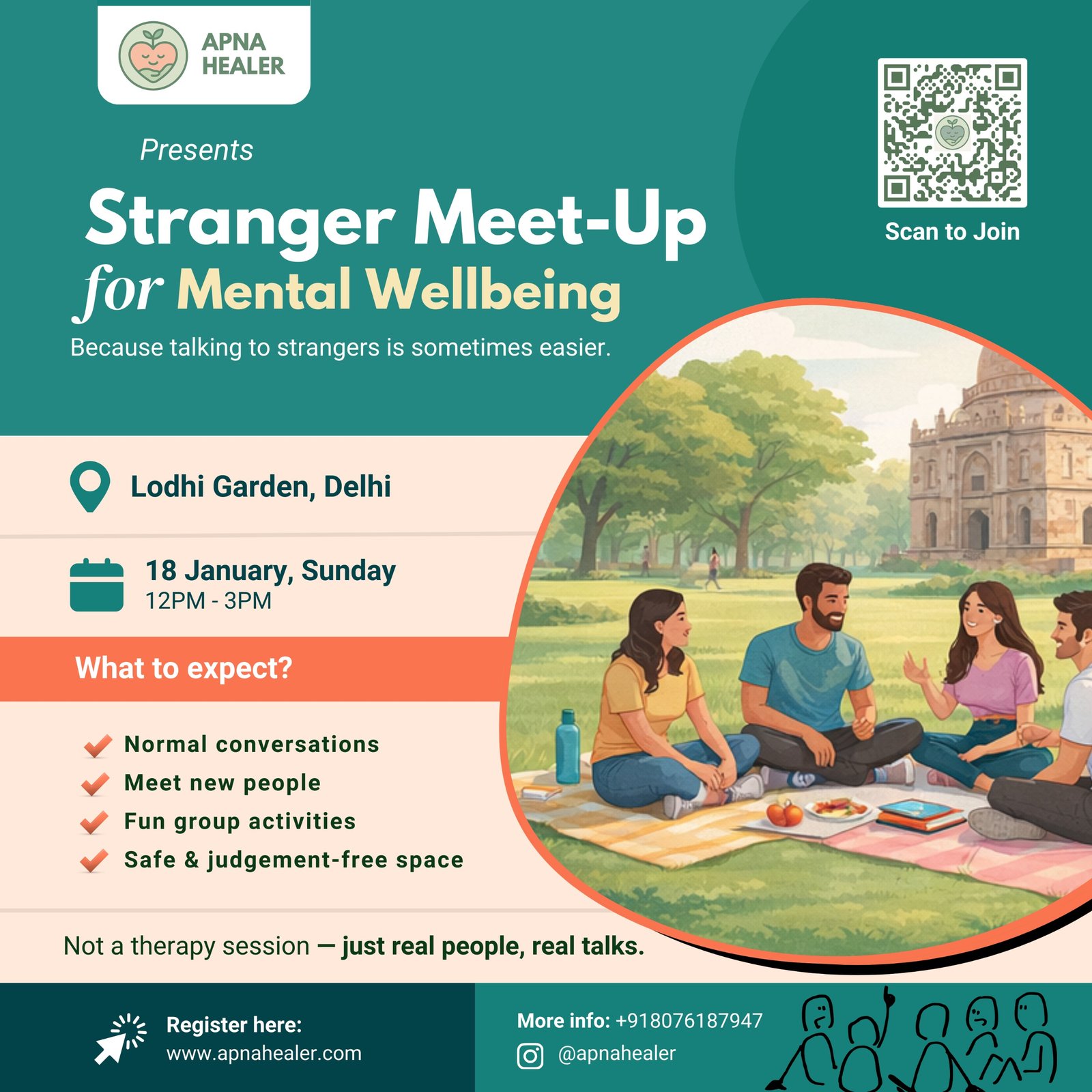 Apna Healer – Stranger Meet-Up for Mental Wellbeing - Apna Healer